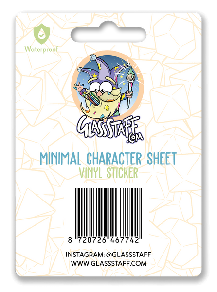 Minimal Character Sheet Waterproof Die Cut Vinyl Sticker – Forged Gaming